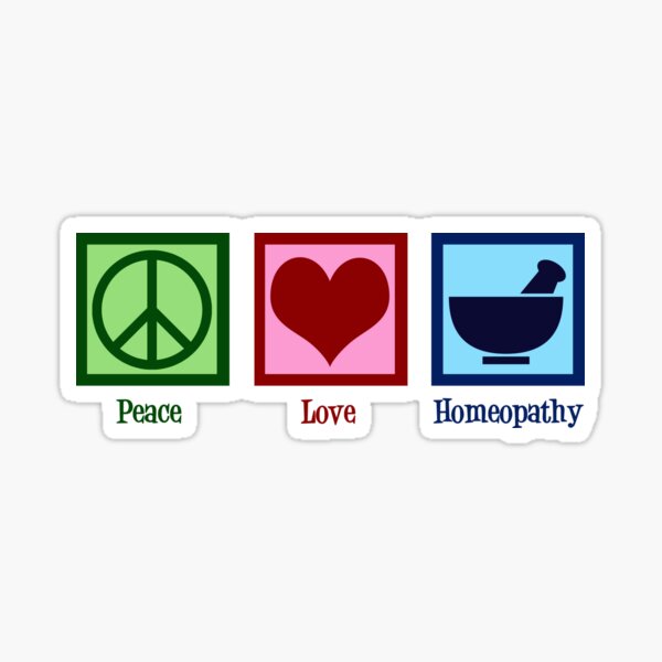 "Peace Love Homeopathy" Sticker by elishamarie28 | Redbubble