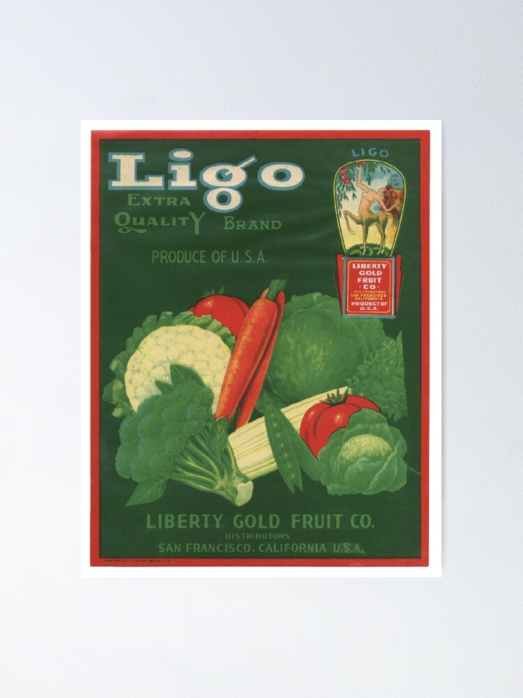 "Vintage Food Crate Label Ligo Centaur San Francisco California Fruit ...