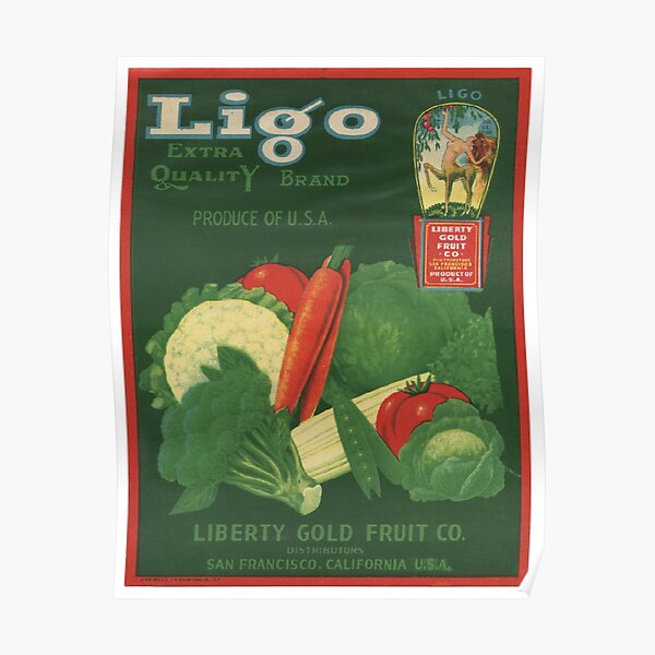 "Vintage Food Crate Label Ligo Centaur San Francisco California Fruit ...