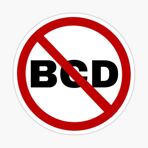 "NO BCD" Sticker for Sale by statictextiles | Redbubble