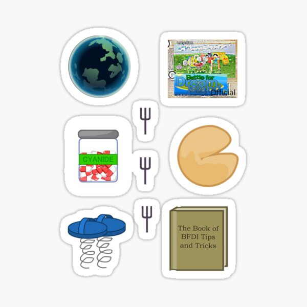 "Bfb/Bfdi/Bfdia Sticker Pack" Sticker for Sale by NumberMacaroni ...