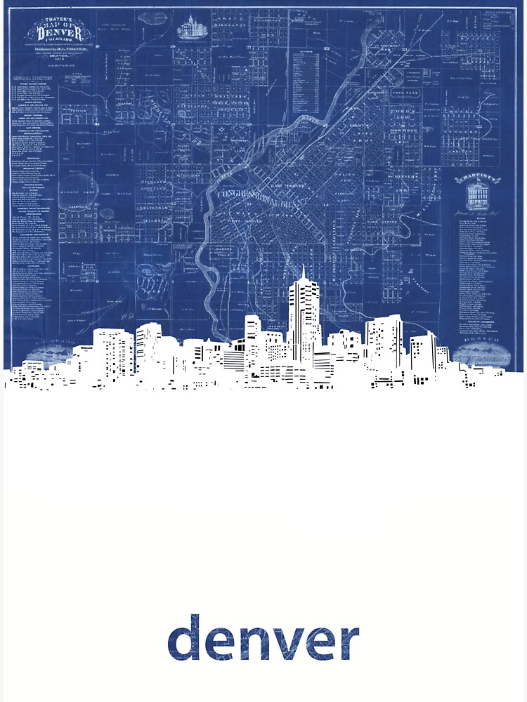 "denver skyline" Sticker by BekimART | Redbubble