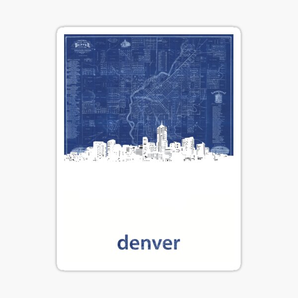 "denver skyline" Sticker by BekimART | Redbubble