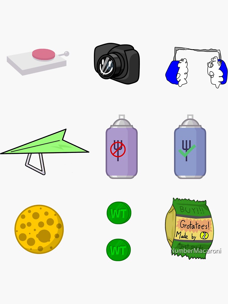 "Bfb/bfdi/bfdia sticker pack 2" Sticker for Sale by NumberMacaroni ...
