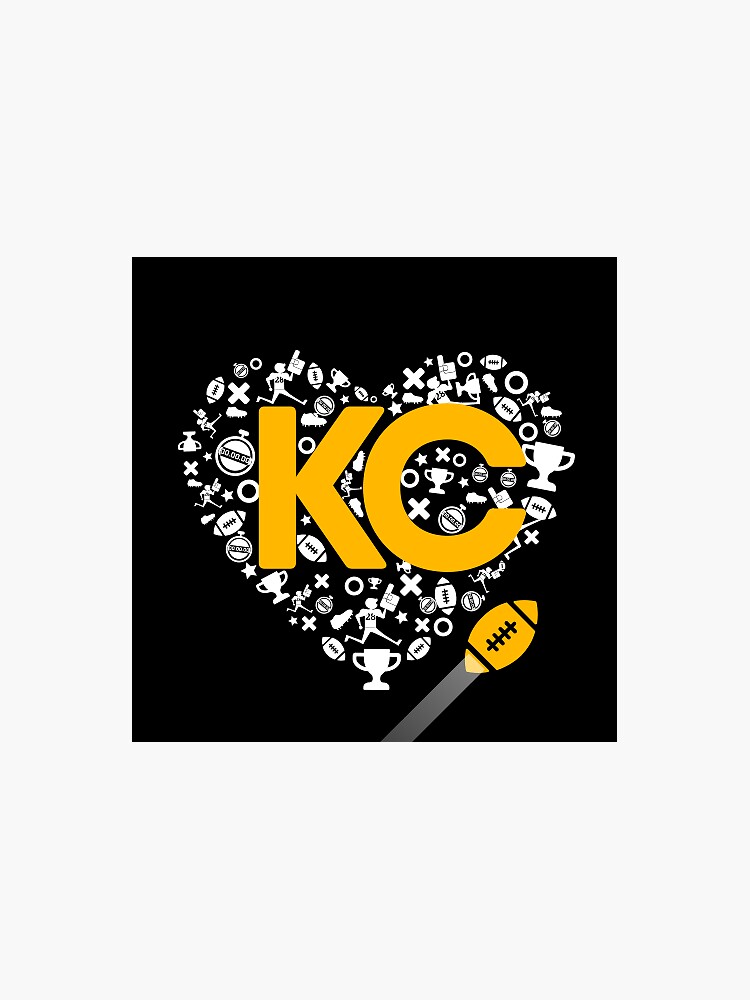 "I Love Kansas City Football Tee Heart KC " Sticker for Sale by ...