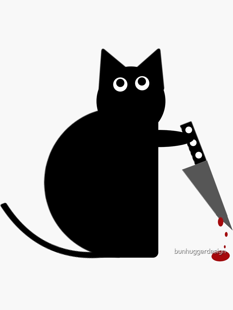 "Stabby Cat" Sticker for Sale by bunhuggerdesign | Redbubble