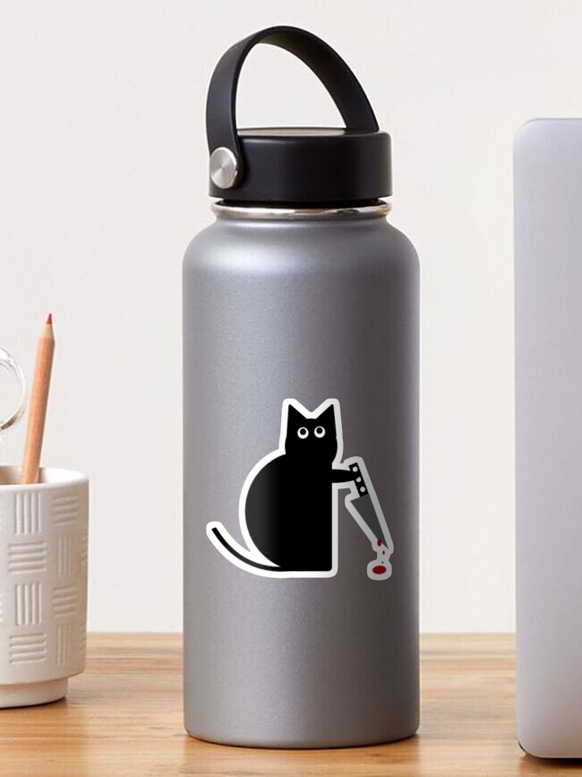 "Stabby Cat" Sticker for Sale by bunhuggerdesign | Redbubble