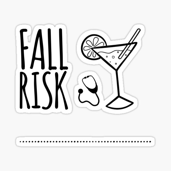 "FALL RISK" Sticker for Sale by hellahustler | Redbubble