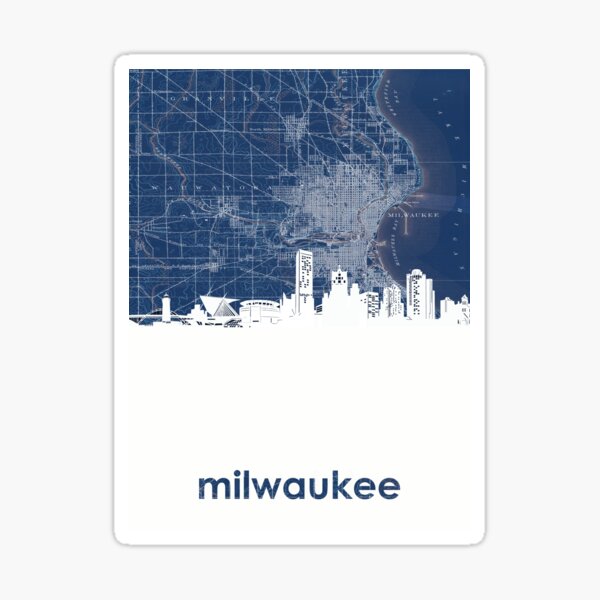 "milwaukee skyline" Sticker for Sale by BekimART | Redbubble