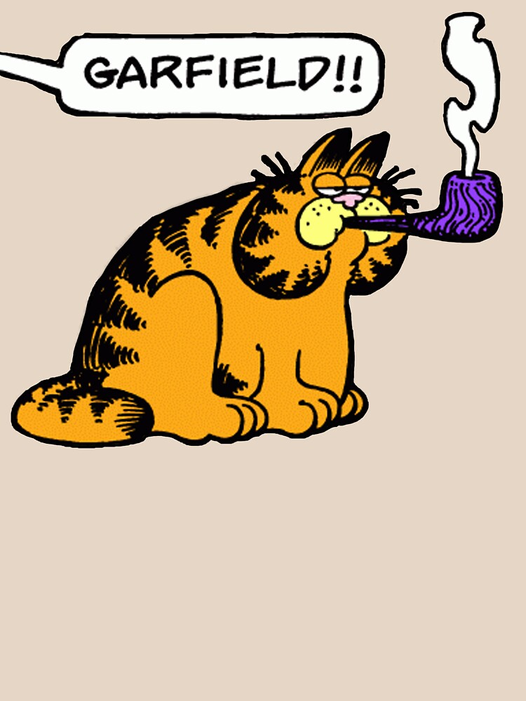 "Garfield Pipe" T-shirt by troggy | Redbubble