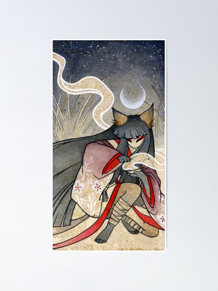 Fox Spell Kitsune Yokai Japanese Poster For Sale By Teakitsune Redbubble