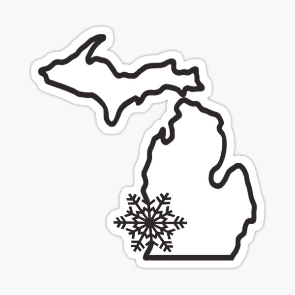 "Michigan Snowflake Outline" Sticker for Sale by mgilmartin100 | Redbubble
