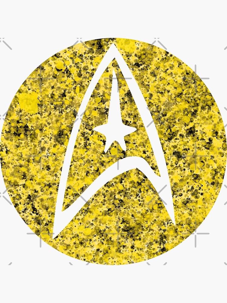 "Star Trek TOS Command Gold Insignia Paint Splatter" Sticker for Sale ...