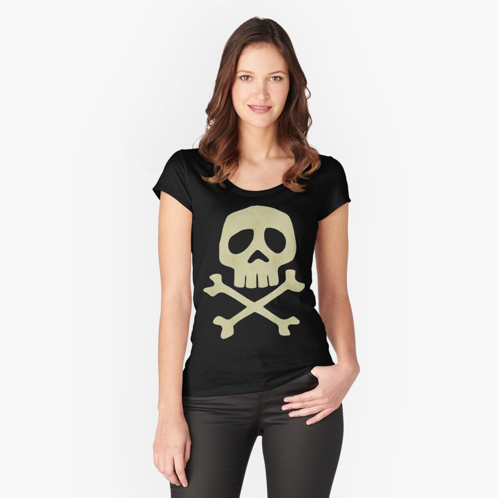 "Danzig Style Harlock Skull Crossbones / Jolly Roger" Long Sleeve T ...