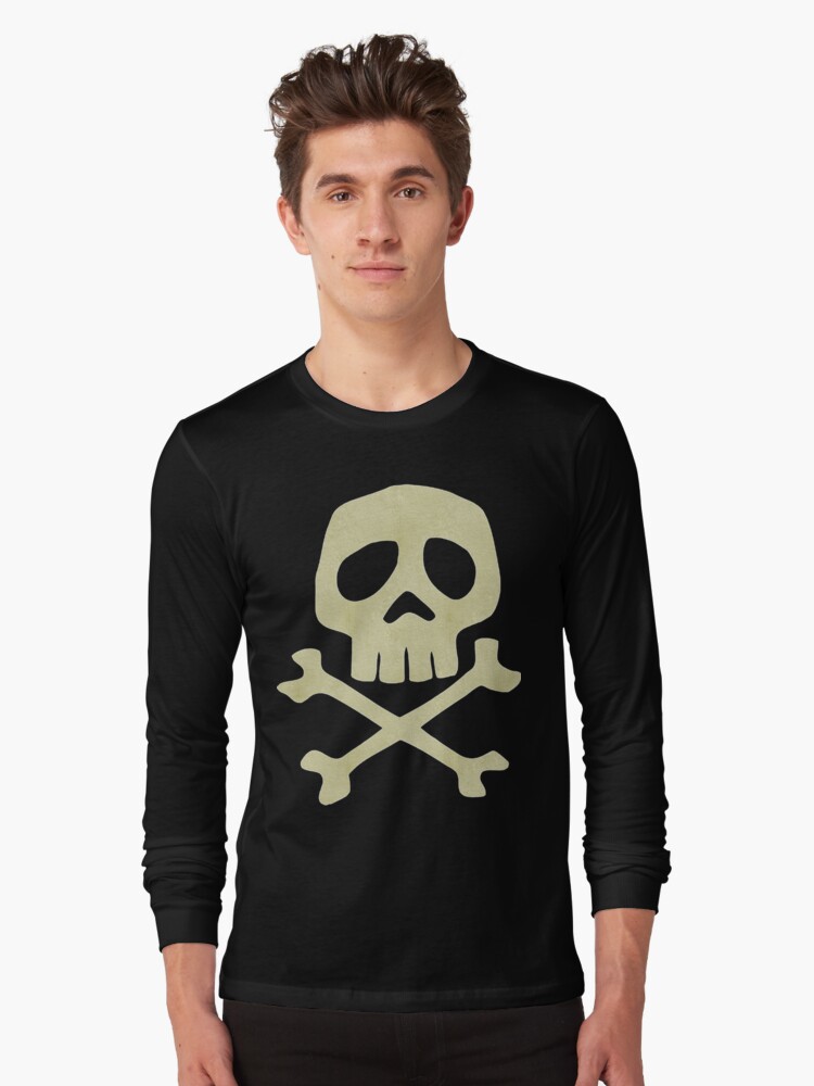 "Danzig Style Harlock Skull Crossbones / Jolly Roger" Long Sleeve T ...