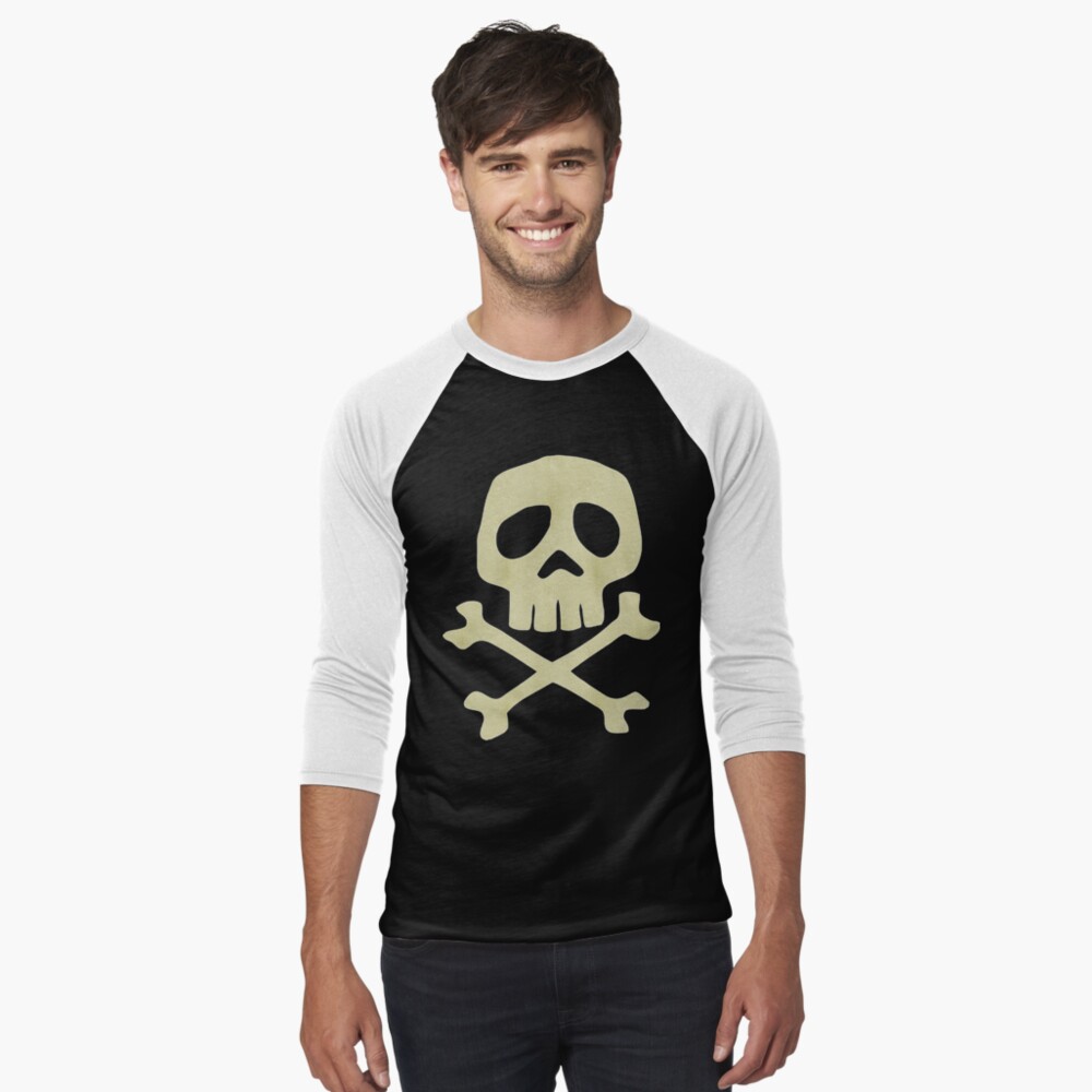 "Danzig Style Harlock Skull Crossbones / Jolly Roger" Long Sleeve T ...
