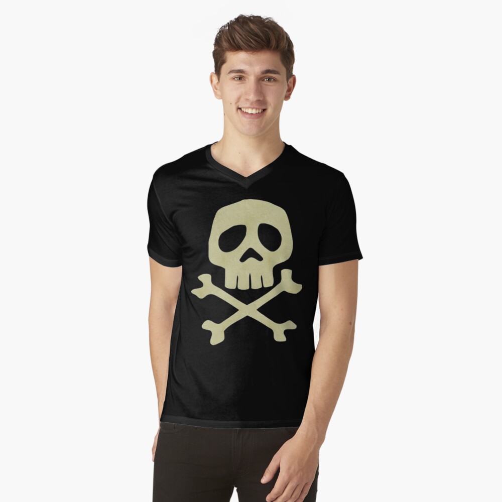 "Danzig Style Harlock Skull Crossbones / Jolly Roger" Long Sleeve T ...