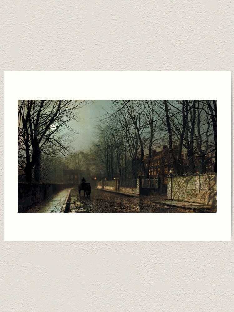 "John Atkinson Grimshaw - A wet Moon, Putney Road" Art Print by ...