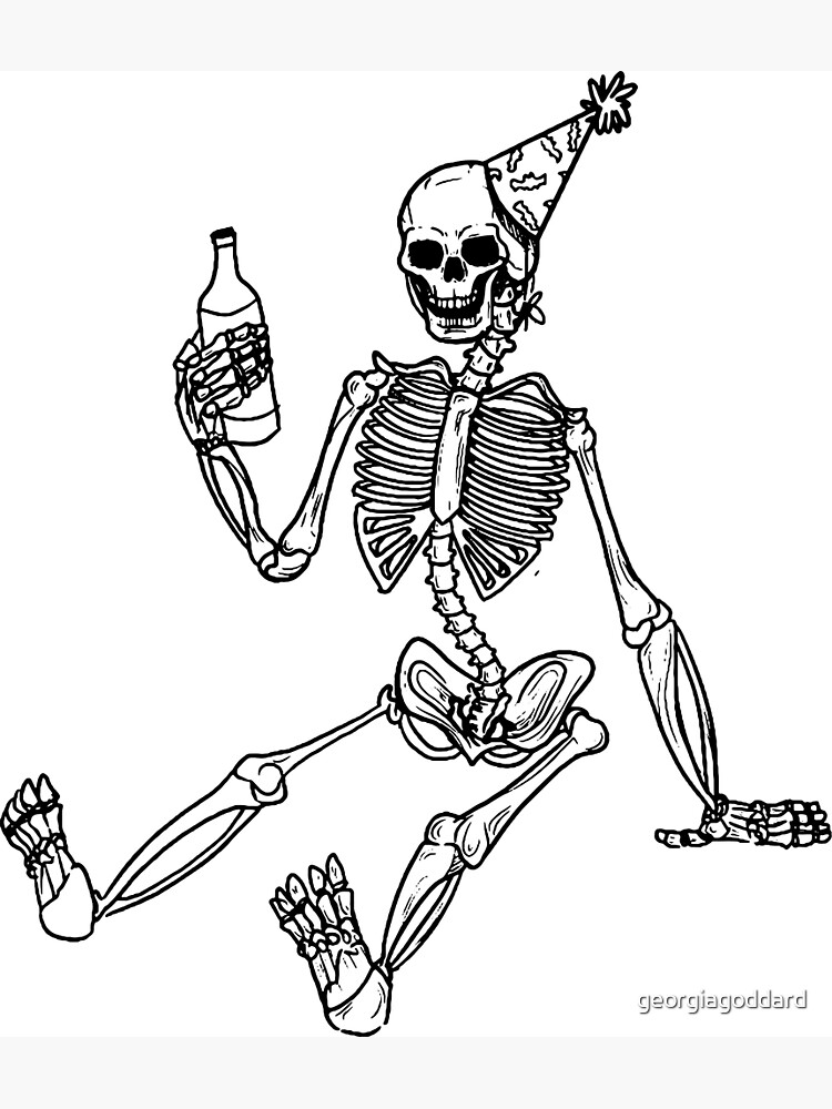 "Wasted - Halloween Party Skeleton" Poster for Sale by georgiagoddard ...