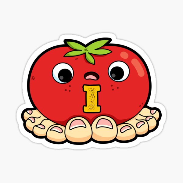 "Alphabet Letter I Toma-toes" Sticker for Sale by kidsmonogram | Redbubble