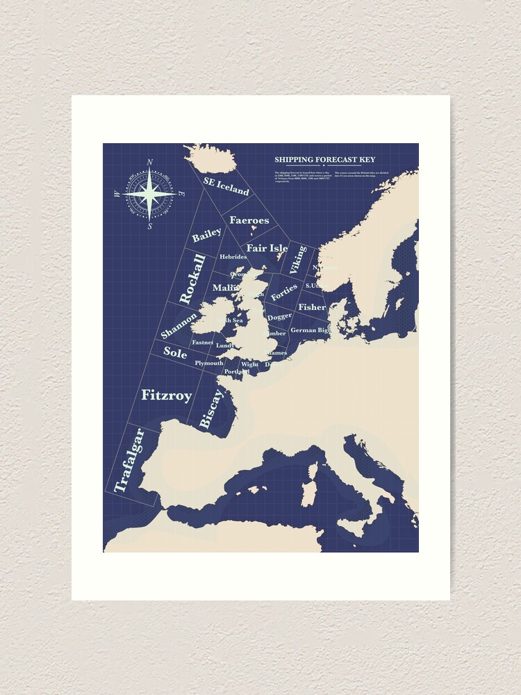 "Shipping Forecast of the United Kingdom" Art Print for Sale by ...