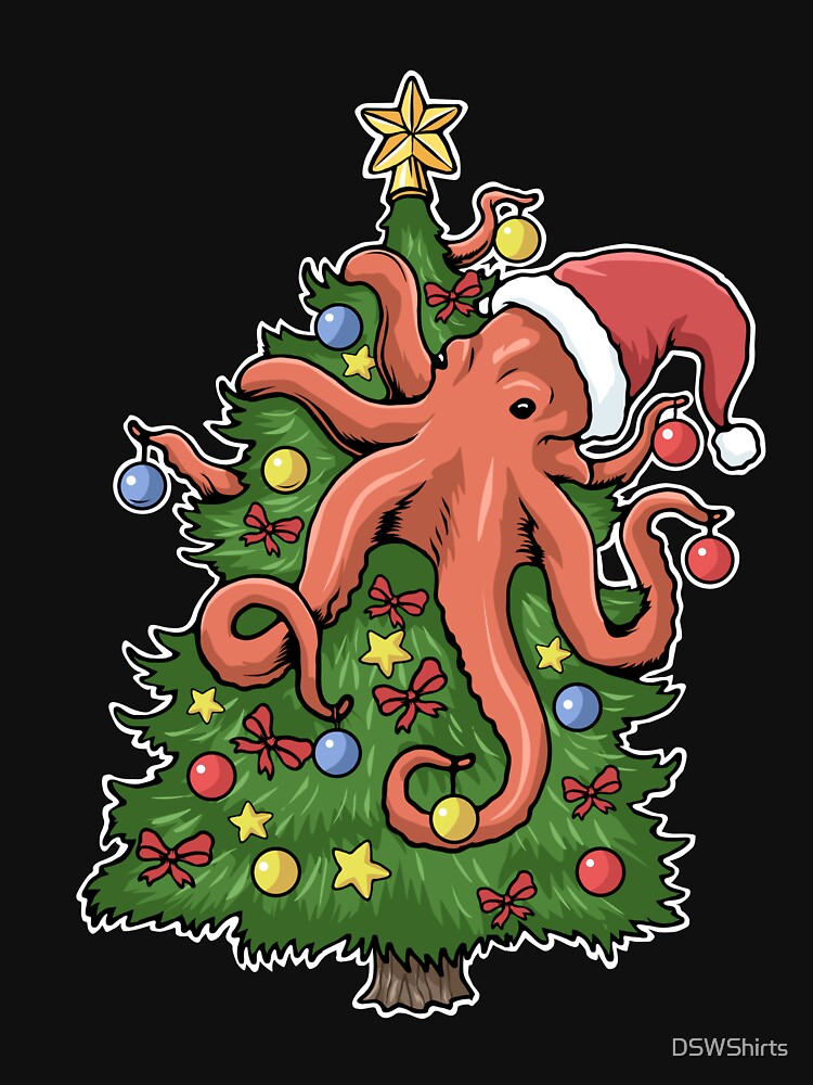"Christmas Octopus Tshirt Kraken Squid Merry Christmas Tree" T-shirt ...