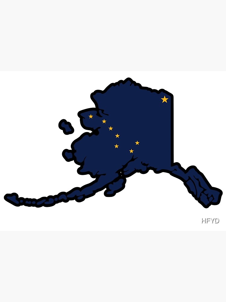 Lámina fotográfica «Mapa de la bandera del estado de ALASKA» de HFYD ...