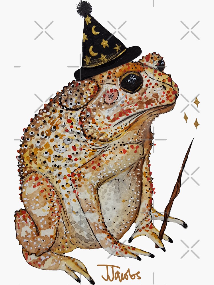 "Toad Wizard " Sticker for Sale by bluejayknits | Redbubble