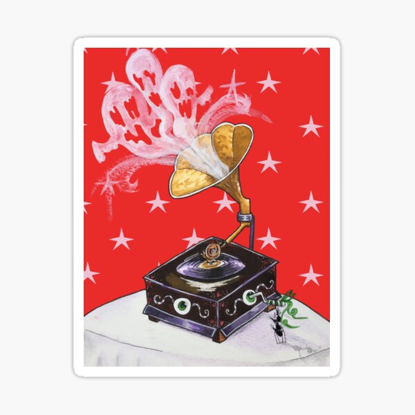 "Ghoulish Gramophone" Sticker for Sale by -ErinDowling- | Redbubble