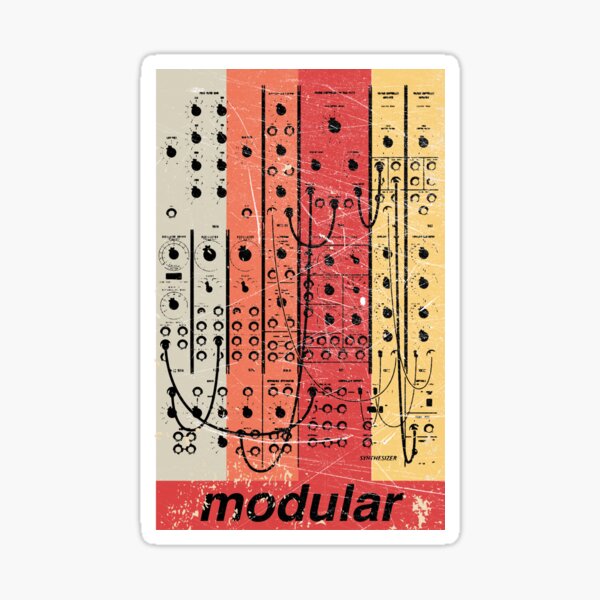 "Vintage Modular Synthesizer - Analog DIY Synth Nerd design" Sticker ...