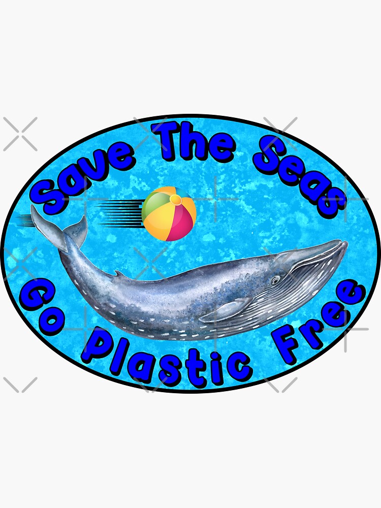 "Save The Seas Go Plastic Free Whale Ocean VSCO Girl" Sticker for Sale ...