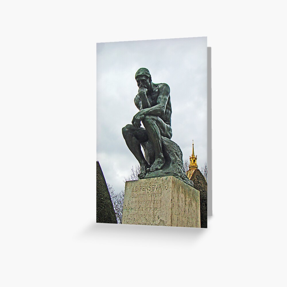 "The Thinker, By Auguste Rodin" Greeting Card for Sale by EuropaPhoto ...