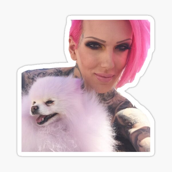 "Jeffree Star with dog Diamond" Sticker for Sale by kbeck15 | Redbubble