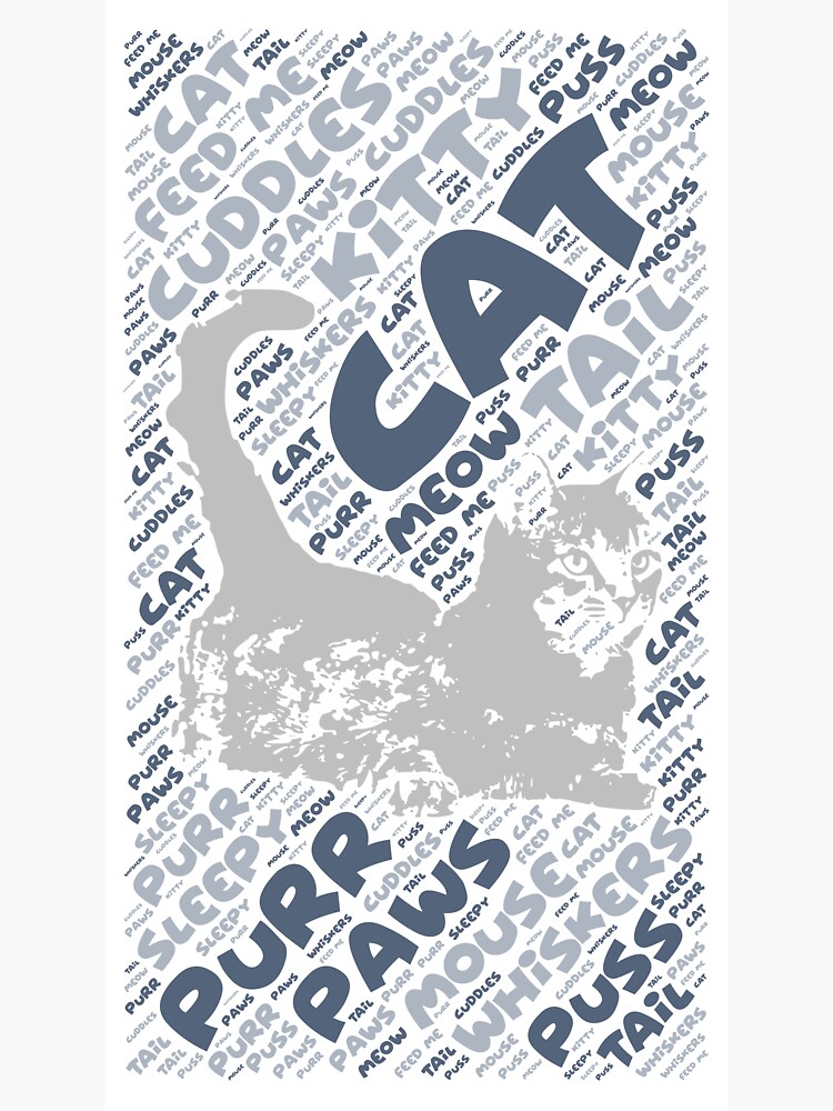 "Cat Kitten Kitty Word Art" Sticker for Sale by MangoAndBu | Redbubble