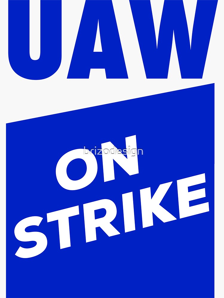 "UAW On Strike (Blue)" Sticker for Sale by brizodesign | Redbubble