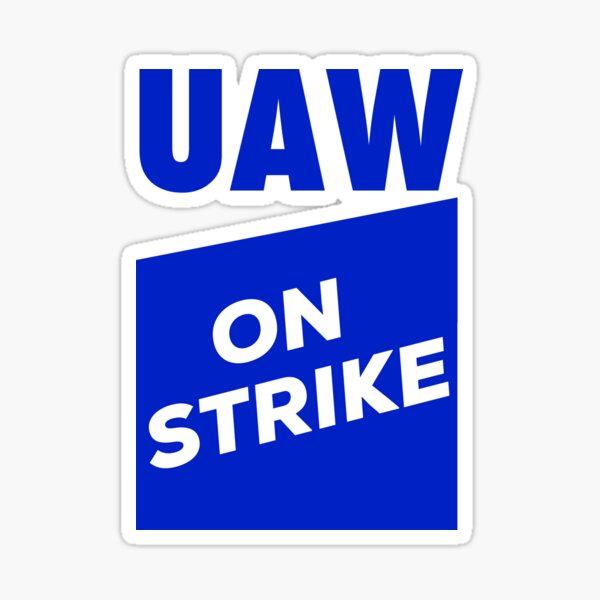 "UAW On Strike (Blue)" Sticker for Sale by brizodesign | Redbubble