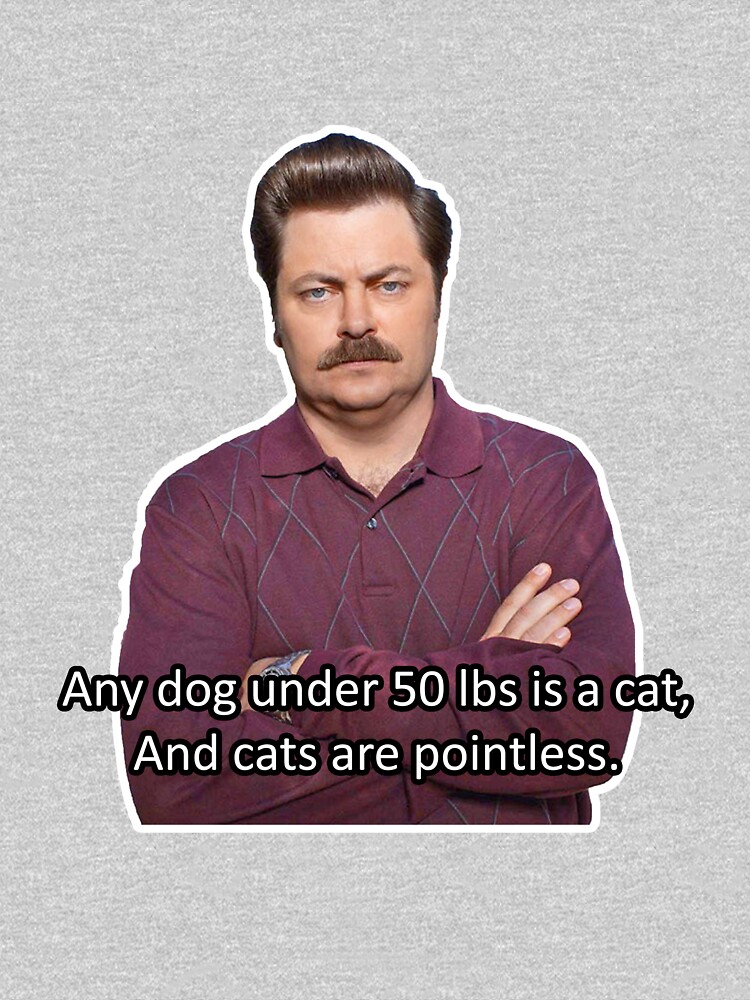 "Ron Swanson Hates Cats" Essential T-Shirt for Sale by WillLivingston ...