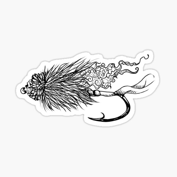 "fishing fly sticker 3" Sticker for Sale by smolartistalyx | Redbubble