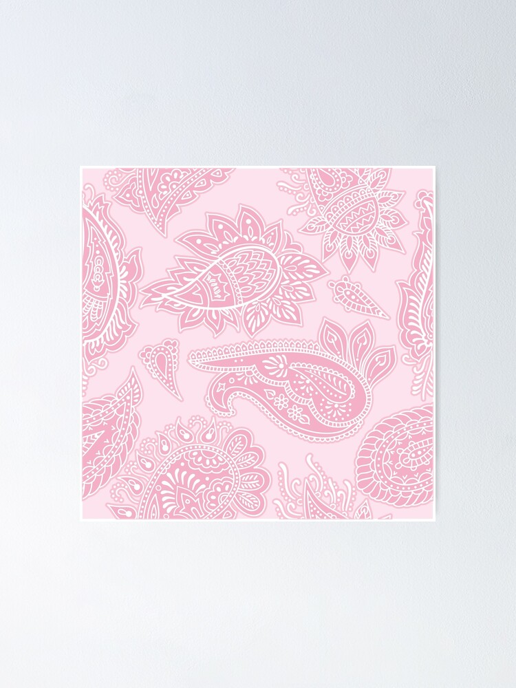 "Light pink paisley pattern" Poster for Sale by emikundesigns | Redbubble