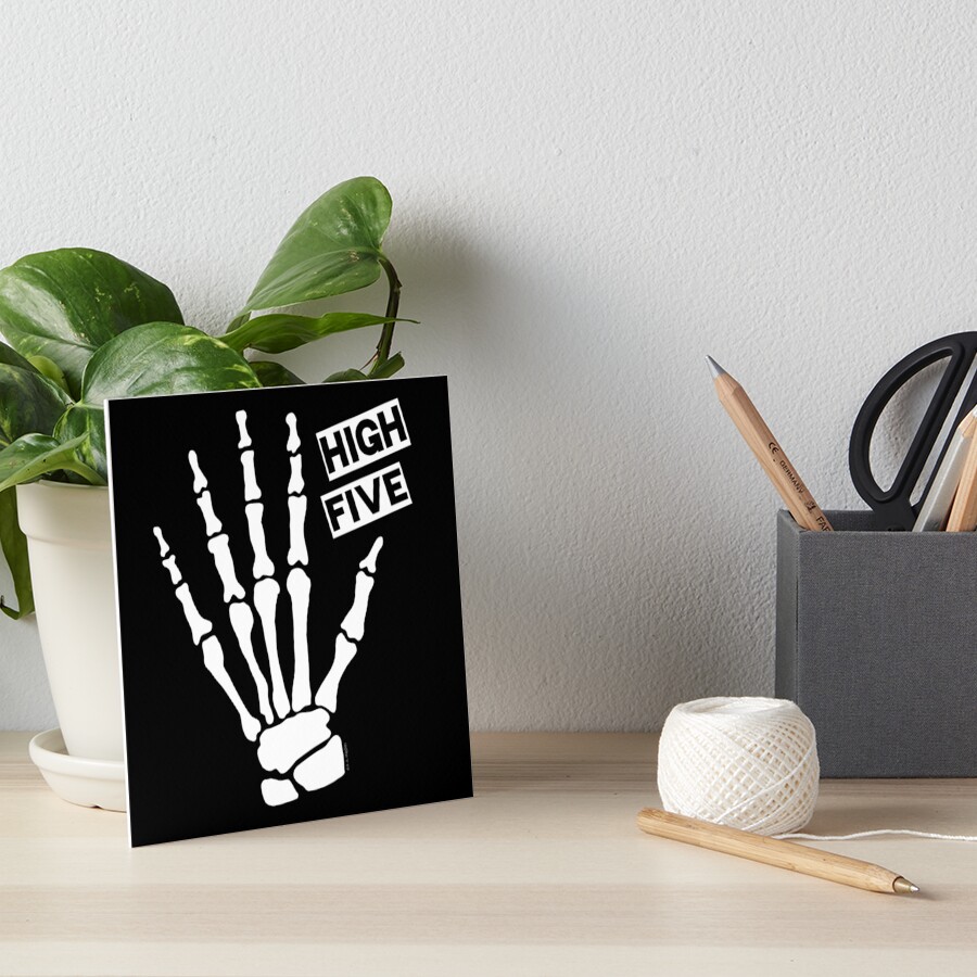 "Skeleton High Five" Art Board Print by ArtVixen | Redbubble