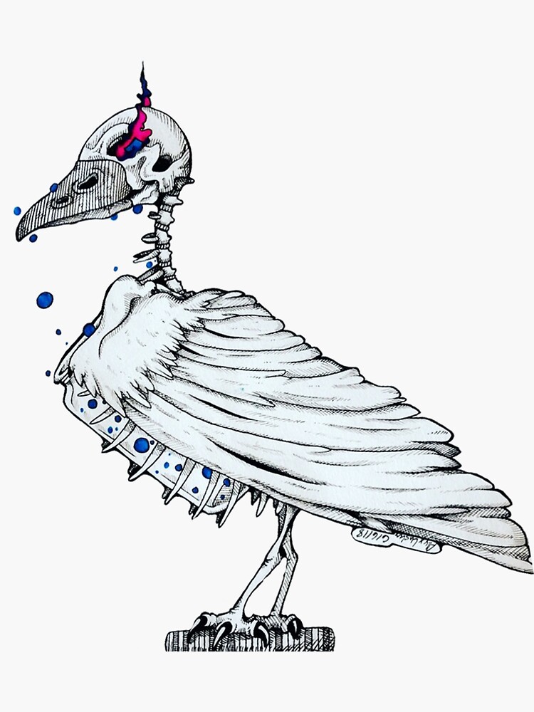 "Skeleton Crow Sticker" Sticker for Sale by smolartistalyx | Redbubble