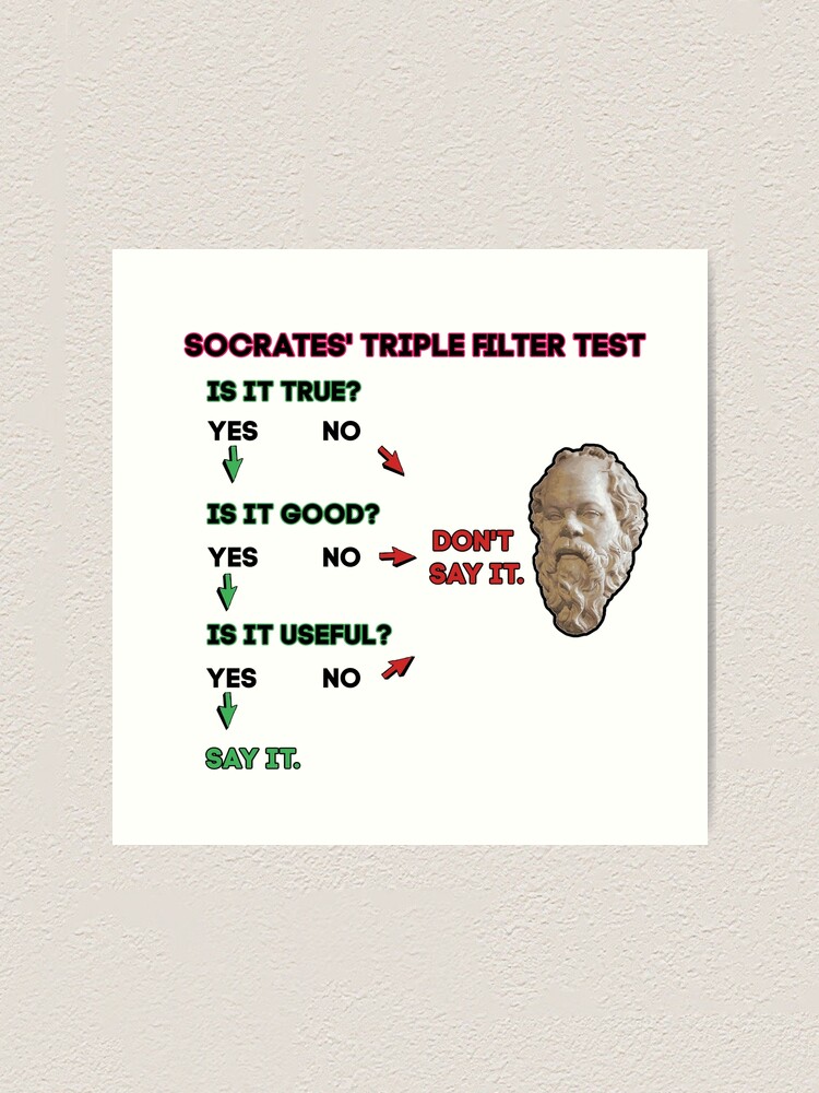"Socrates' Triple Filter Test" Art Print for Sale by herizon | Redbubble