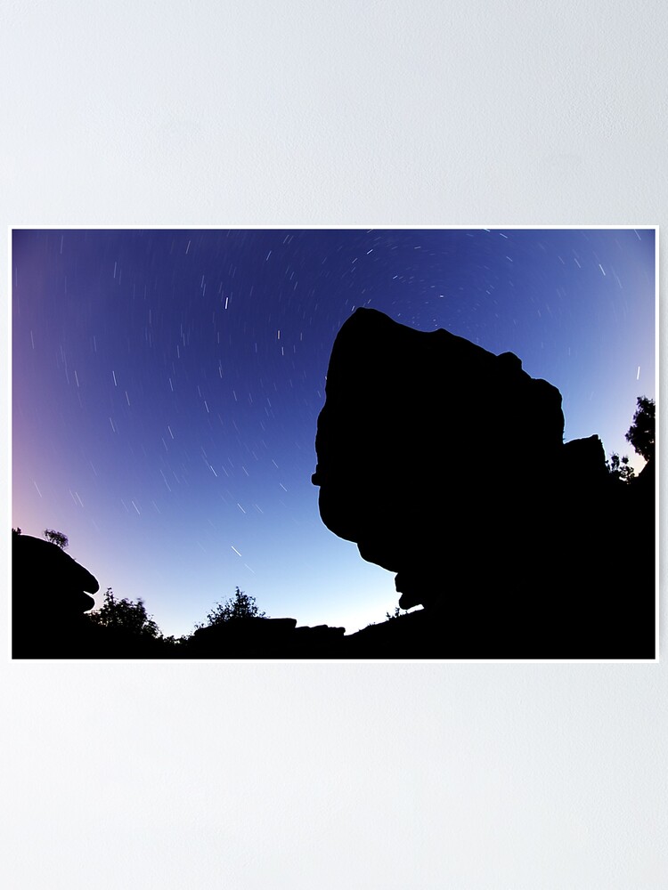 "Star Trails at Brimham Rocks" Poster for Sale by gullwingphoto | Redbubble