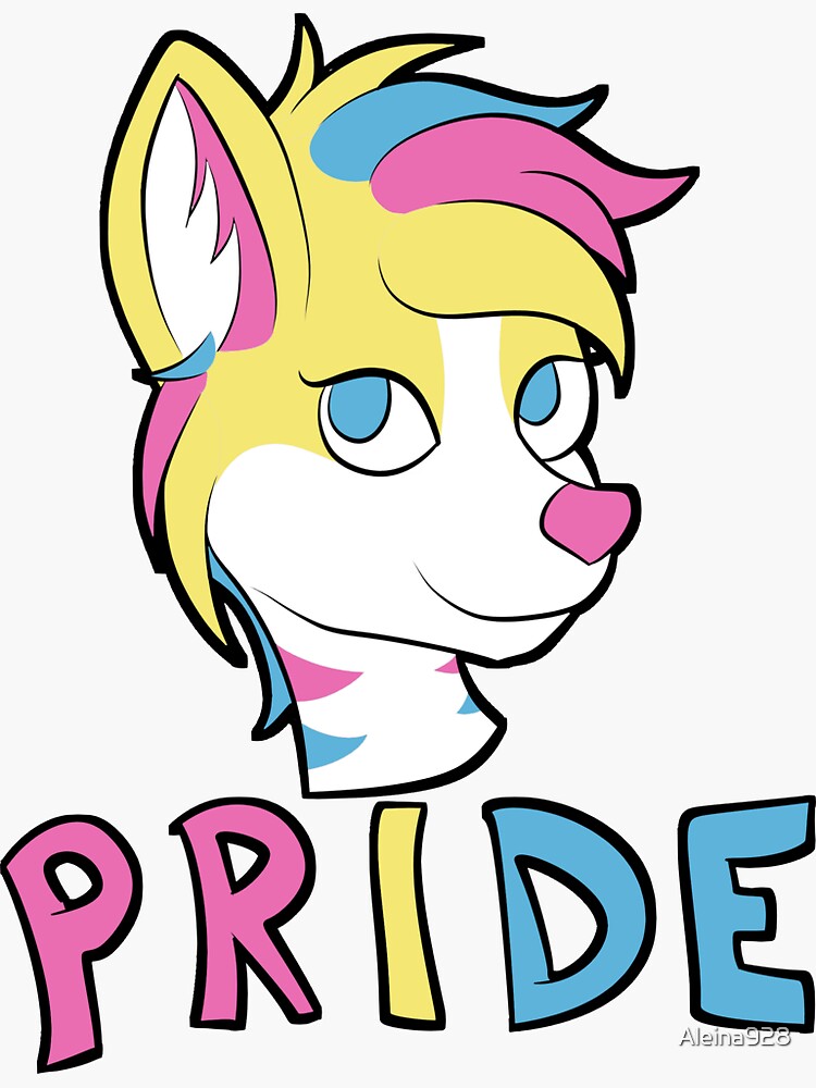 "Pan Pride - Furry Mascot" Sticker by Aleina928 | Redbubble