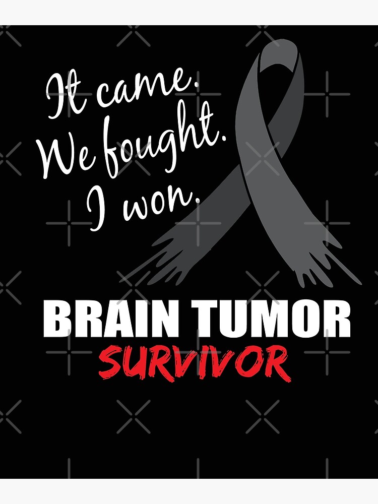 "Brain Tumor Survivor Brain Tumor Awareness Gray Ribbon" Art Print for ...