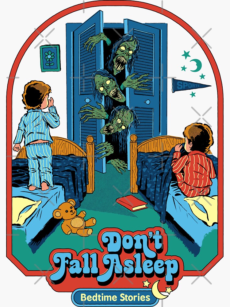 "Don't Fall Asleep" Sticker for Sale by stevenrhodes | Redbubble