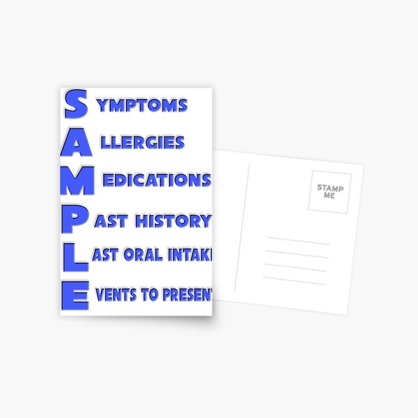 "Sample - Mnemonic acronym for medical assessment." Postcard for Sale ...