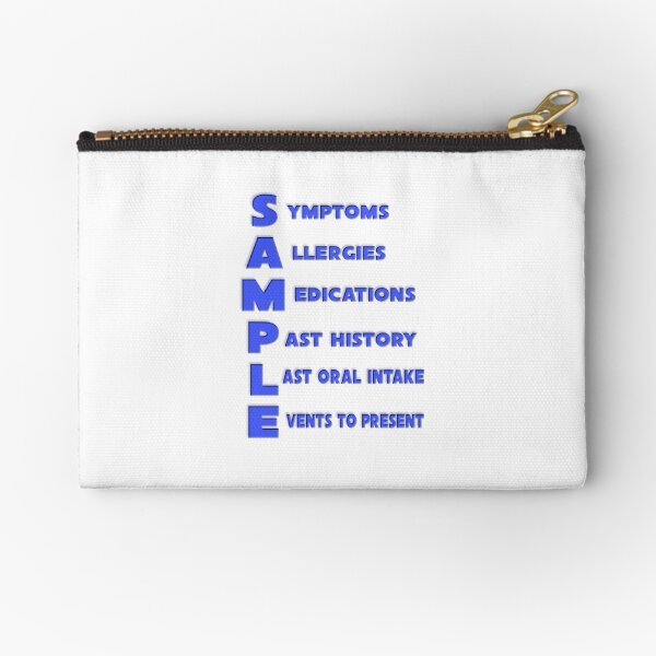 "Sample - Mnemonic acronym for medical assessment." Zipper Pouch for ...