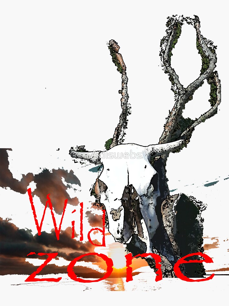 "Cow wild zone" Sticker for Sale by Adiswebs | Redbubble