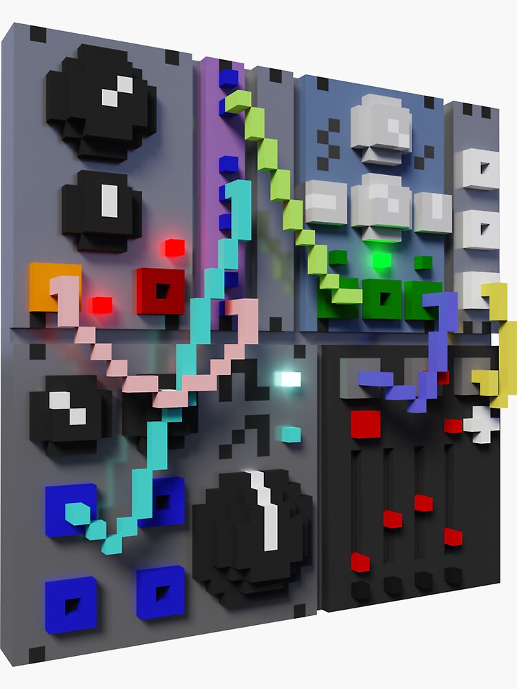 "Pixel Modular Synth - plain" Sticker by SynthApparel | Redbubble